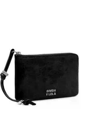 Bimba Y Lola Small Leather Coin Purse - Black