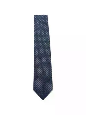 Corneliani Geometric-pattern Silk Tie - Blue