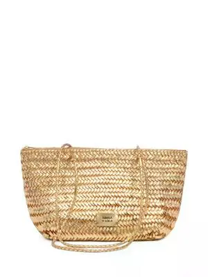 Bimba Y Lola Medium -plaited Leather Shopper Bag - Gold