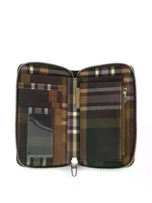 Bimba Y Lola Medium Coated Chocolate Green Tartan Wallet