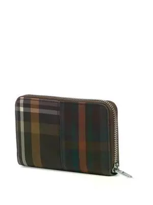 Bimba Y Lola Medium Coated Chocolate Green Tartan Wallet