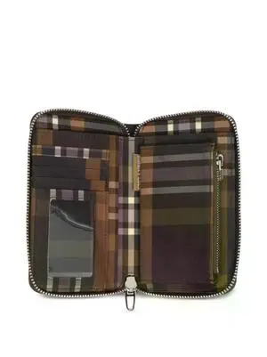 Bimba Y Lola Medium Coated Chocolate Green Tartan Wallet