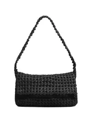 Bimba Y Lola Medium Plaited Leather Hobo Bag - Black