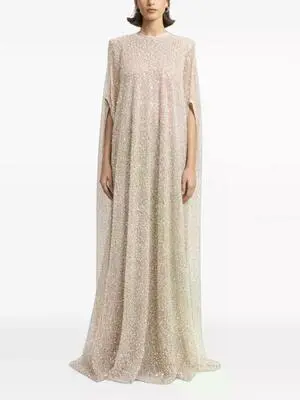 GEMY MAALOUF Beaded Cape-style Dress