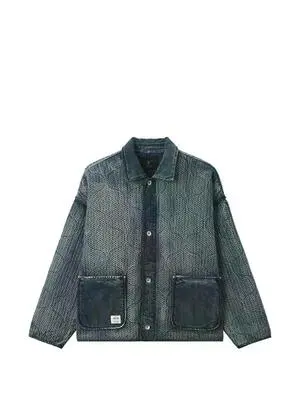 FIVE CM Quilted Corduroy-panelled Jacket - Blue