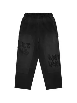 AAPE BY *A BATHING APE Moonface Logo-print Panelled Trousers - Black