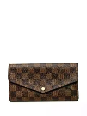 LOUIS VUITTON 2019 Damier Ebene Sarah Wallet Long Wallets - Brown