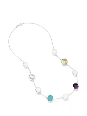 DOWER & HALL Candy Gemstone Baroque Pearl Necklace - Silver