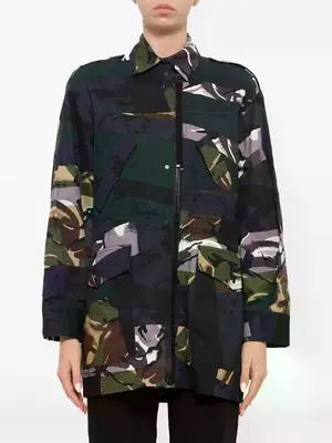 Kenzo Camouflage-print Coat - Blue