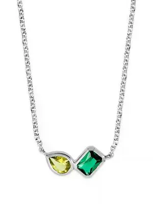 DOWER & HALL Tutti Frutti Garnet And Peridot Necklace - Silver