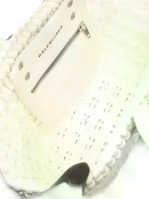 Balenciaga Woven Bistro Basket Tote Bag - White