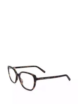 Marc Jacobs Tortoiseshell-effect Rectangle-frame Glasses - Brown