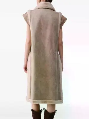 Liu Jo Faux Shearling Long Vest - Neutrals