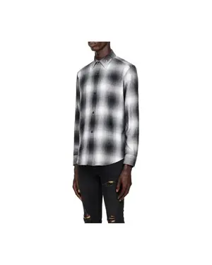 Amiri Plaid Printed Buttoned Shirt - Black