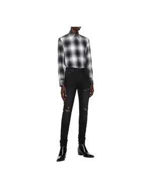 Amiri Plaid Printed Buttoned Shirt - Black
