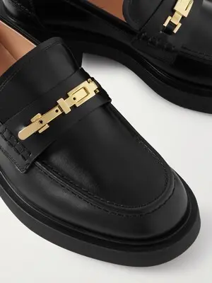 GIANVITO ROSSI Round Toe Loafers With Metal Detailing
