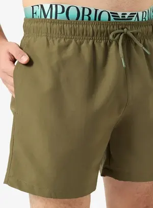 Emporio Armani Logo Drawstring Swim Trunks