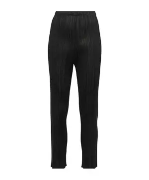 Issey Miyake Plissé-effect Trousers - Black