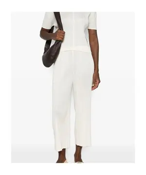 Issey Miyake Cropped Pleated Trousers