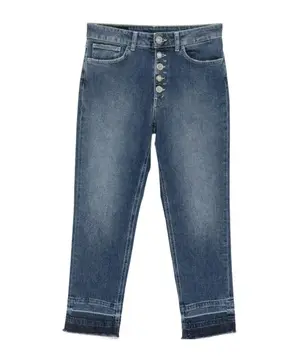 DONDUP Button-fly Frayed Jeans - Blue