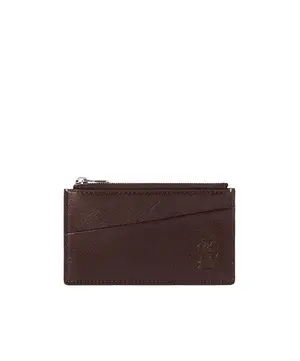 Brunello Cucinelli Grained Leather Travel Pouch - Brown