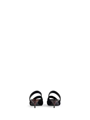 Balmain Velvet And Printed Patent Leather Mules