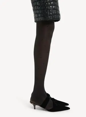 Balmain Velvet And Printed Patent Leather Mules