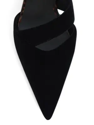 Balmain Velvet And Printed Patent Leather Mules