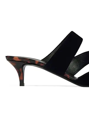 Balmain Velvet And Printed Patent Leather Mules