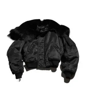 Gucci Padded Bomber Jacket With Shearling - Black
