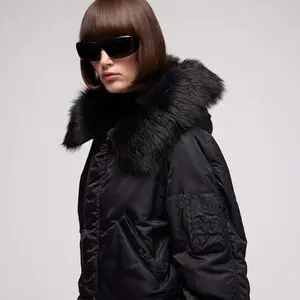 Gucci Padded Bomber Jacket With Shearling