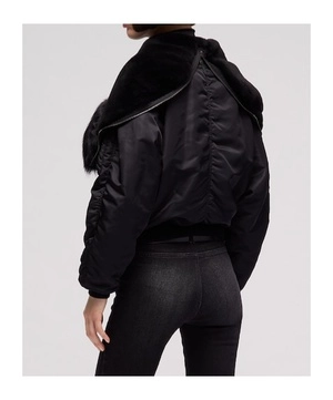 Gucci Padded Bomber Jacket With Shearling Trim