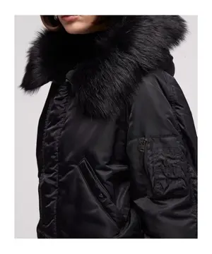 Gucci Padded Bomber Jacket With Shearling Trim