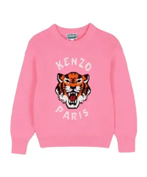 Kenzo Tiger Intarsia Knit Crewneck Sweater - No