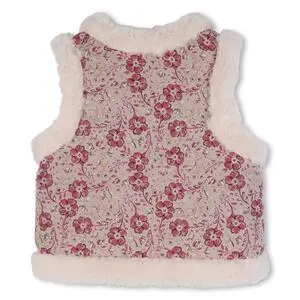 Chloé Floral Jacquard Faux Fur Trimmed Sleeveless Jacket