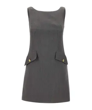 Elisabetta Franchi Logo Detailed Sleeveless Mini Dress