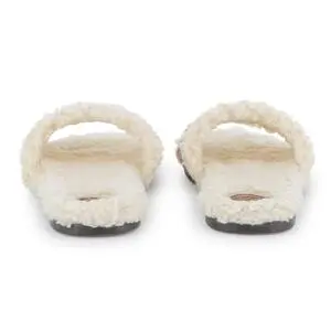 Chloé Shearling-effect Logo Embroidered Slides
