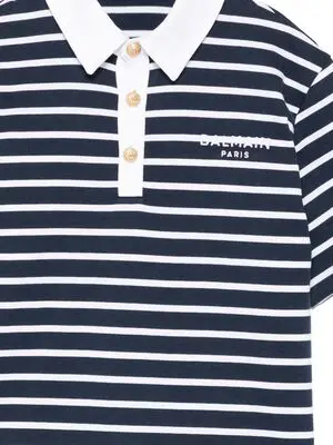 Balmain Striped Collared Polo Shirt