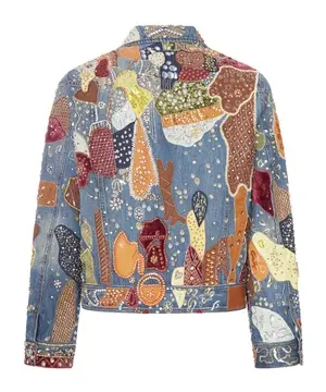 Amiri Embellished Long-sleeve Denim Jacket