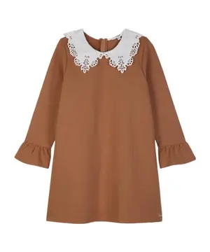 Chloé Lace-collar Ruffled-cuff Dress
