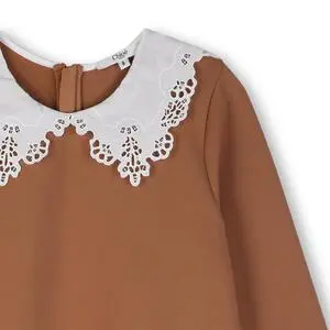 Chloé Lace-collar Ruffled-cuff Dress