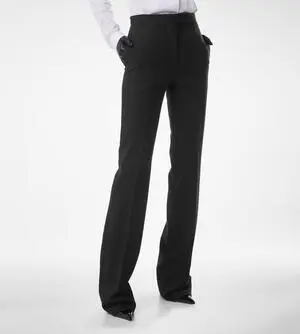 TOM FORD Wool Silk Blend Tailored Tuxedo Straight Pants