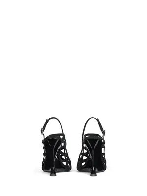 Balmain Wedge Cage Sandals In Suede