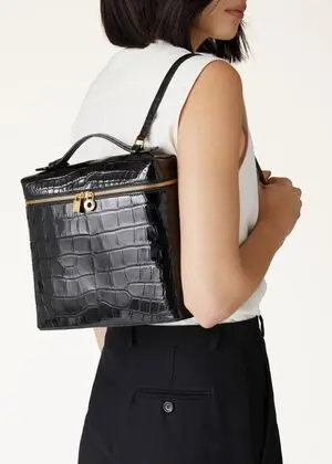 Loro Piana Extra Pocket Backpack With Gold Zippers