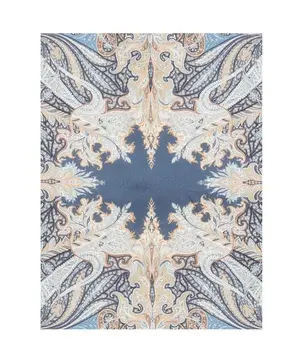 Etro Silk Pocket Square With Floral Paisley Motif