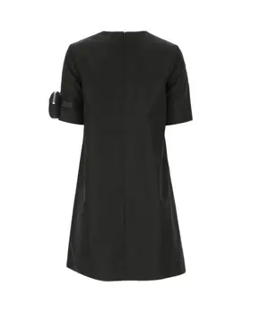 Prada Re-nylon Gabardine Dress With Enamel Logo