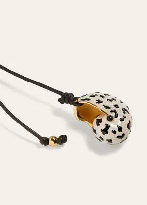 Loro Piana Seashell Pendant With Enamel And Leather Details