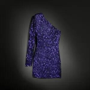 Gucci One-shoulder Sequin Dress With Long Sleeve