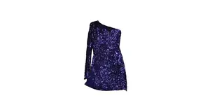Gucci One-shoulder Sequin Dress With Long Sleeve - Black