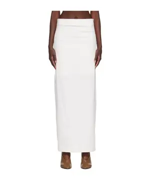 Issey Miyake Stretch Jersey Maxi Skirt - White
